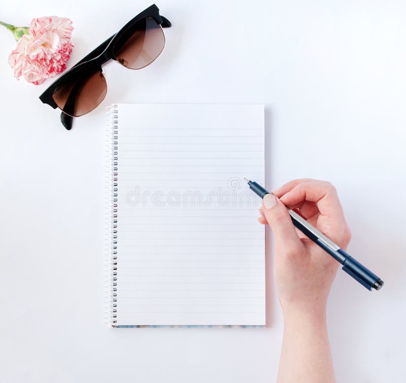 Message Write - Hand Writing On Blank Notepad Stock Photo - Image of ...