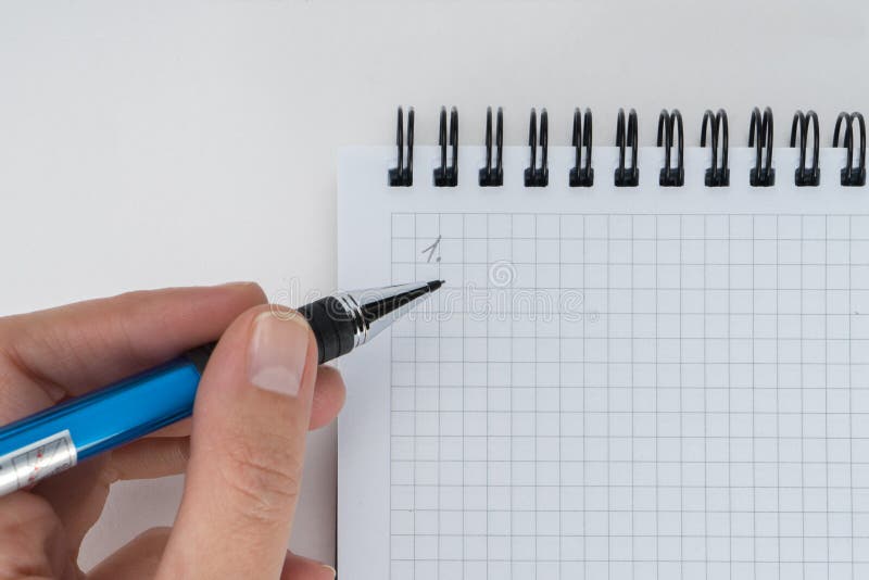 A Hand is Writing on Blank Page Notebook Stock Photo - Image of pencil ...