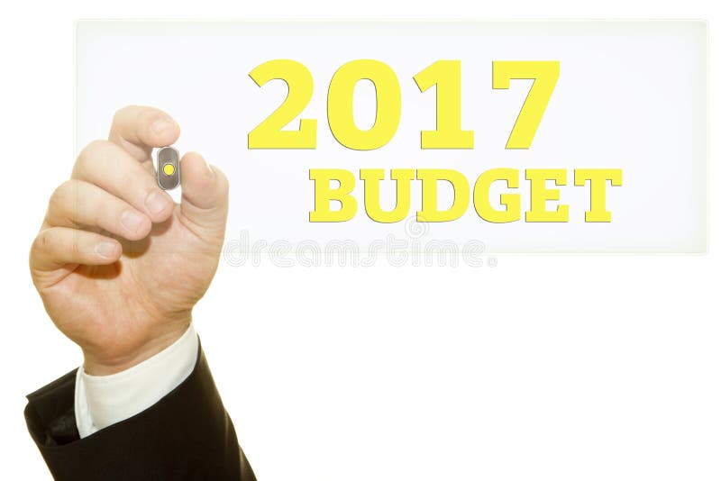 Hand writing Budget 2017 stock image. Image of budgeting - 82155559