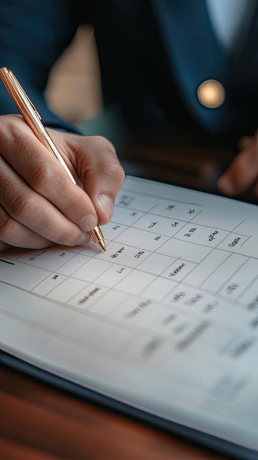 Hand Writing on a Calendar. Planning, Scheduling, Appointment Concept Stock Illustration ...