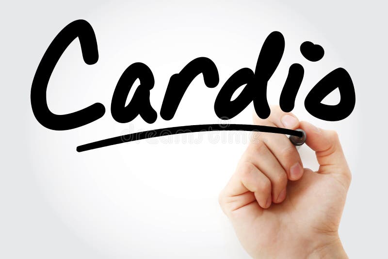 Hand Writing Cardio with Marker Stock Photo - Image of endurance ...