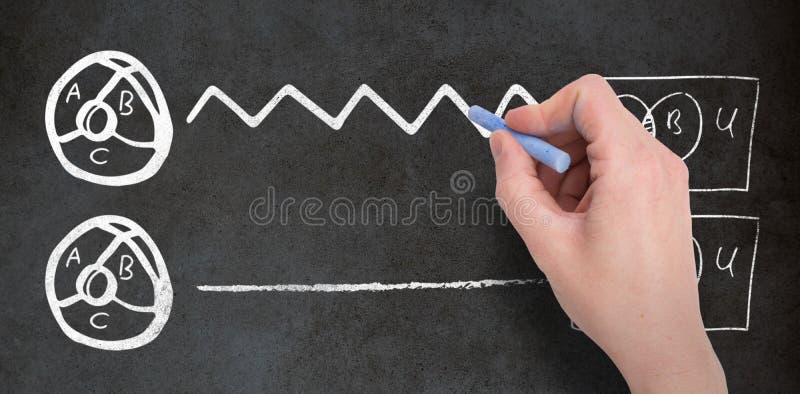 Composite Image of Hand Writing with Chalk Stock Photo - Image of ...