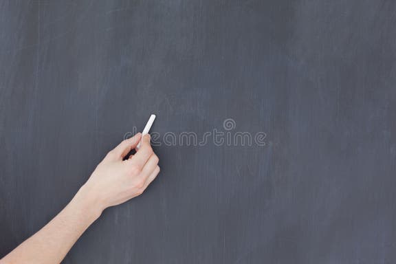 Hand Writing with Chalk on Board Stock Photo - Image of practice ...