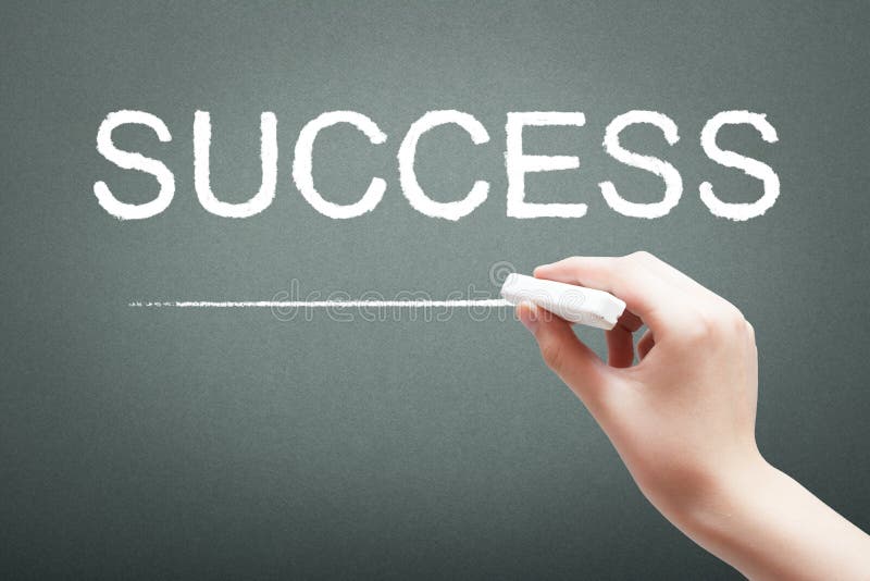 Hand Writing with Chalk Success Concept Stock Photo - Image of holding ...