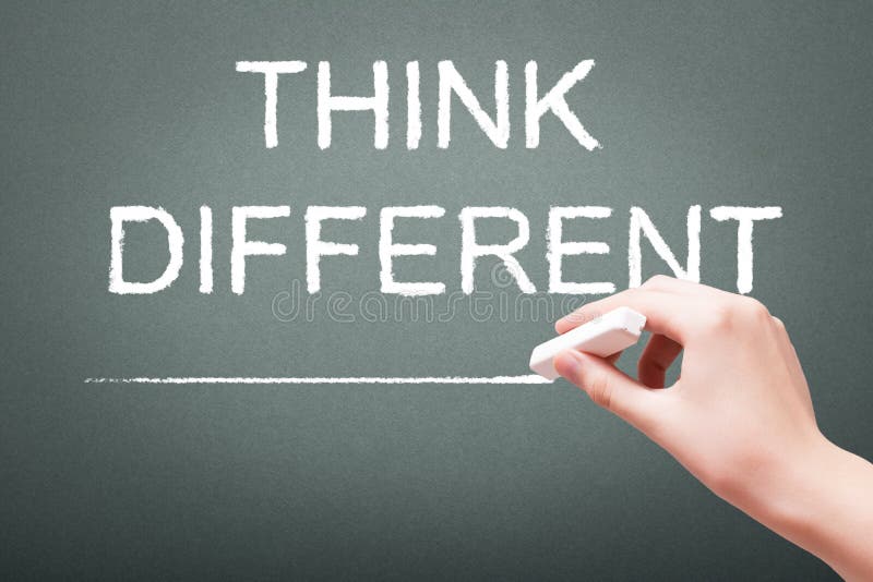 Hand Writing with Chalk Think Different Concept Stock Image - Image of ...