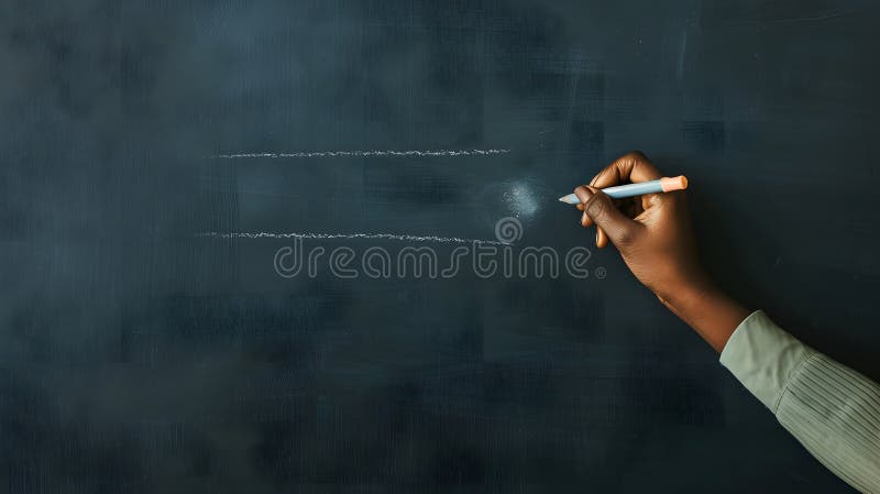 Hand Writing on Chalkboard with Chalk, Education and Teaching Concept ...
