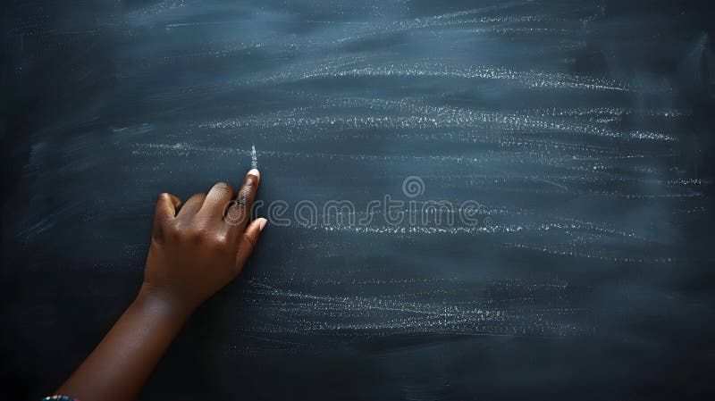 Hand Writing on Chalkboard with Chalk, Education and Teaching Concept ...