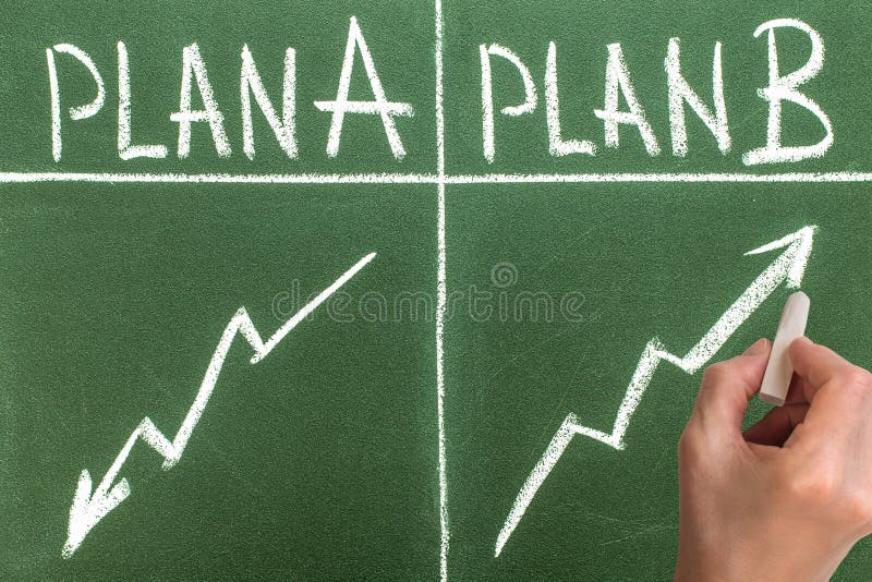 Hand Writing on Chalkboard Plan a and Plan B Stock Photo - Image of ...