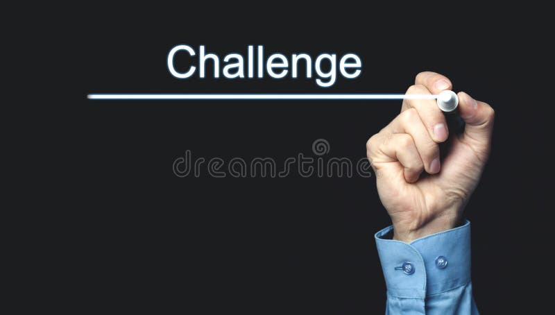 Hand Writing Challenge with Marker. Business Concept Stock Image ...