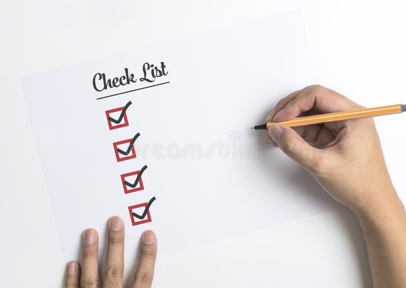 Hand is Writing and Checking the Checklist Stock Photo - Image of ...