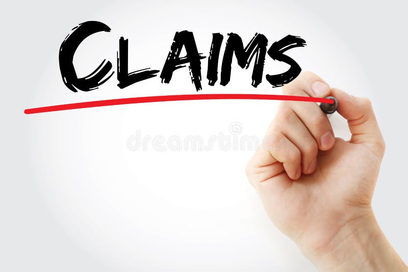 Hand Writing Claims with Marker, Health Concept Background Stock Photo ...