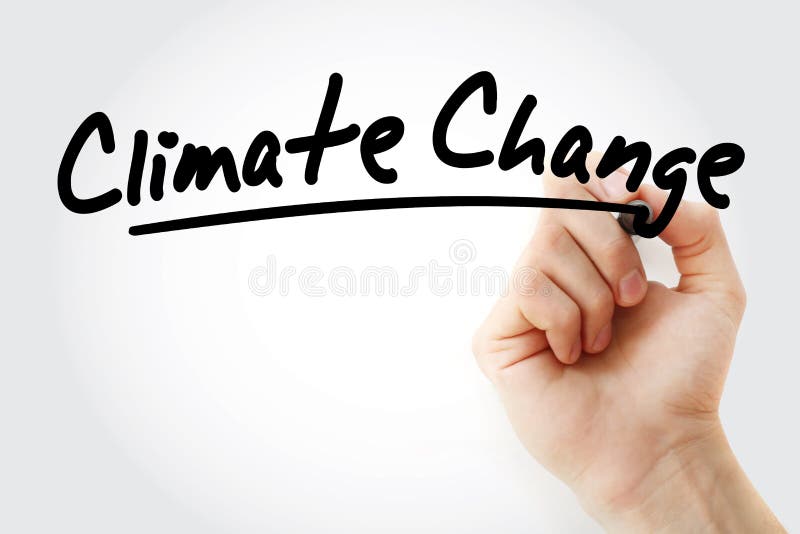Hand Writing Climate Change with Marker Stock Photo - Image of climate ...