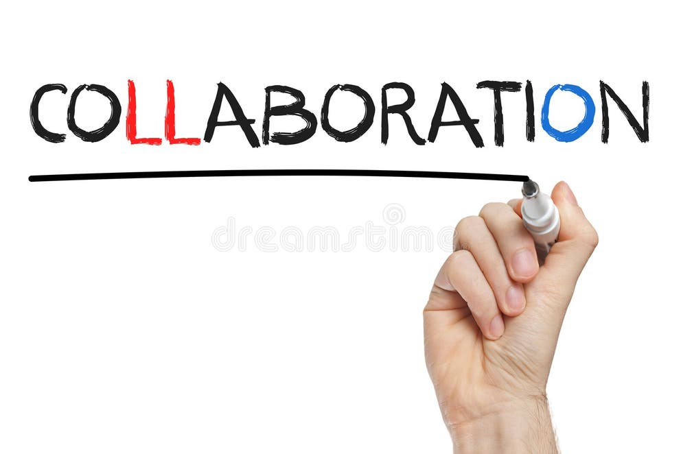 Hand writing collaboration stock photo. Image of group - 41489170