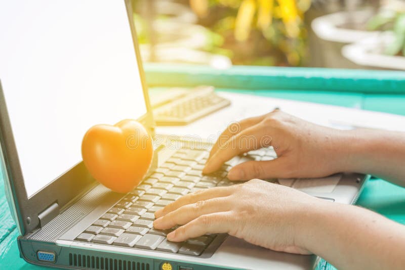 Hand writing on computer stock photo. Image of education - 92707424