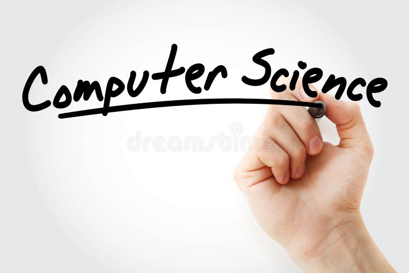 Computer Science Text on Blackboard Stock Photo - Image of information ...