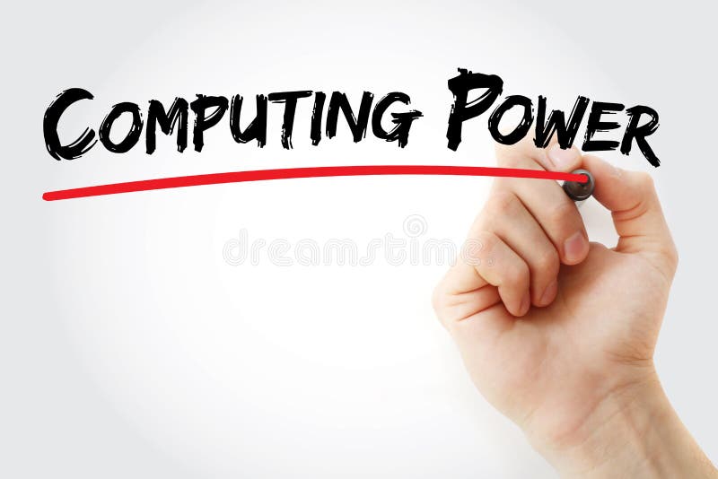 Computing Power Linear Icons Set. Computation, Processing, Cycles ...