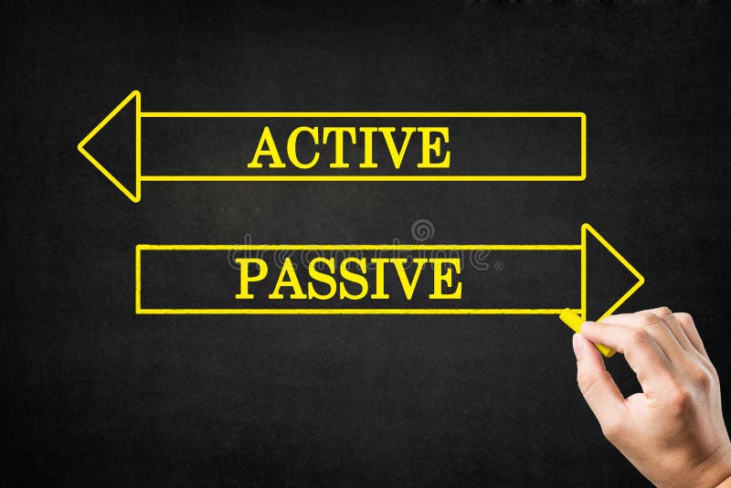 Active Vs Passive Arrows Concept. Stock Illustration - Illustration of ...
