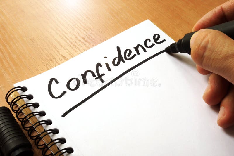 Hand is Writing Confidence on Note. Stock Photo - Image of success ...