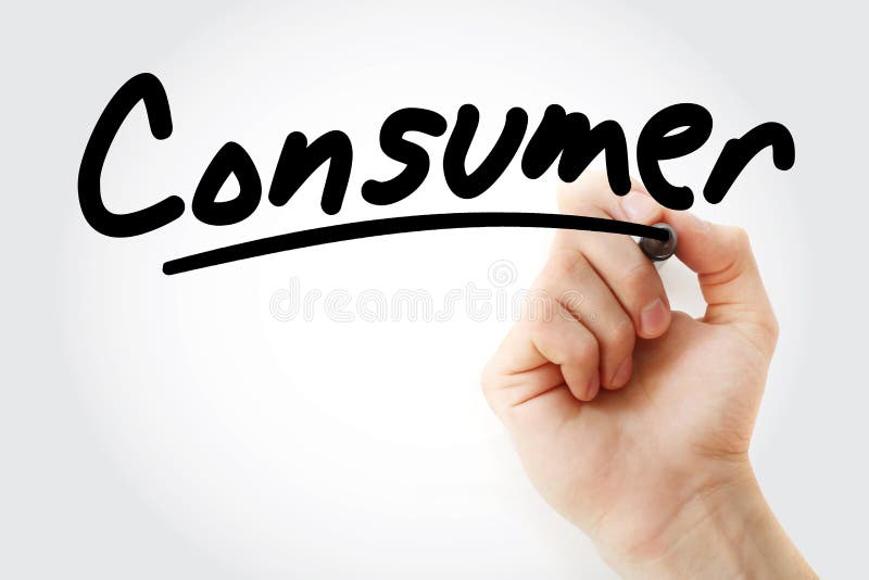 Hand Writing Consumer with Marker Stock Photo - Image of clients, hand ...