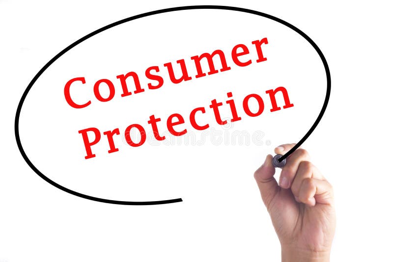 Hand Writing Consumer Protection on Transparent Board Stock Image ...