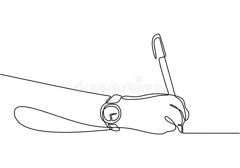 Hand Writing in Continuous Line Drawing. Time Management and Study ...