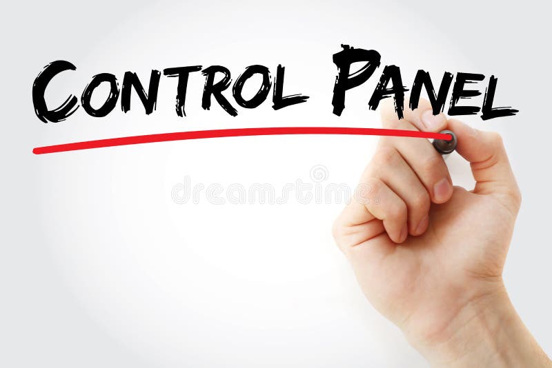 Hand Writing Control Panel with Marker, Concept Background Stock ...