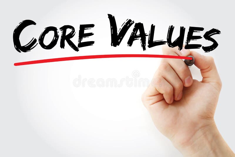 Hand Writing Core Values with Marker, Business Concept Stock Image ...