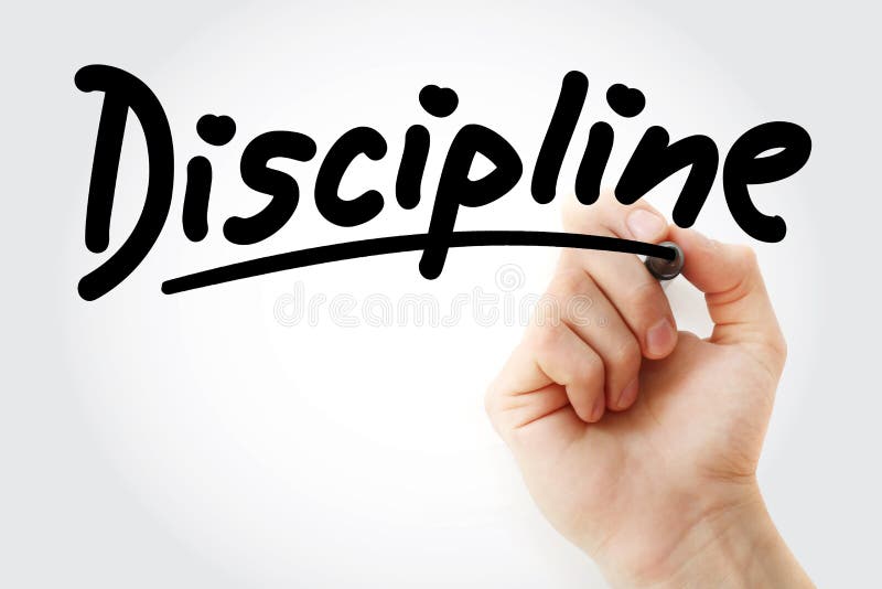Hand Writing DISCIPLINE with Marker Stock Photo - Image of layout ...