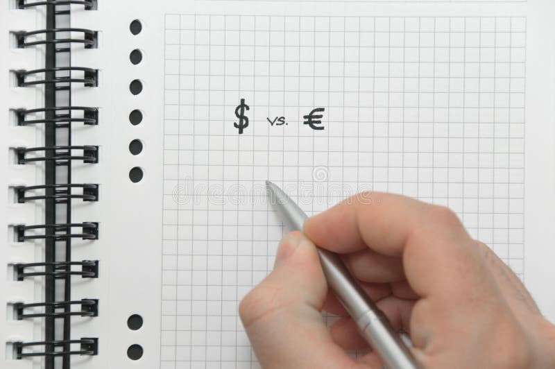 Hand Writing Dollar and Euro Symbols Stock Image - Image of battle ...