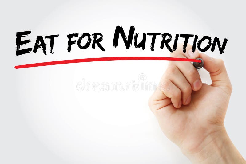 Hand Writing Eat for Nutrition with Marker, Health Concept Stock Image ...