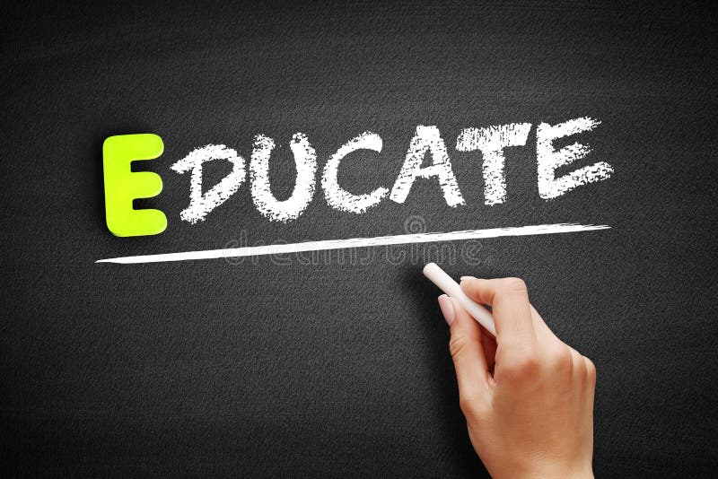 Educate Concept Retro Colorful Word Art Illustration Stock Vector ...