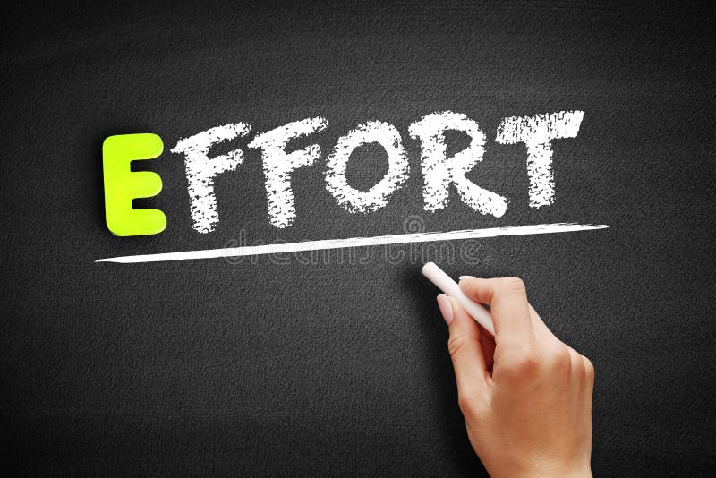 Hand Writing Effort on Blackboard, Business Concept Stock Photo - Image ...