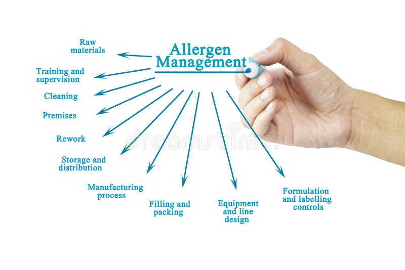 Hand Writing Element of Allergen Management for Business Concept Stock ...
