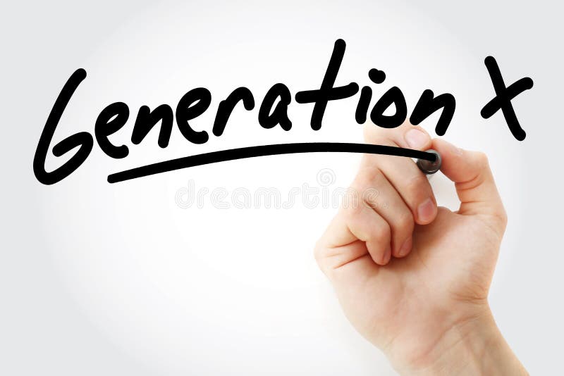 Hand Writing Generation X with Marker Stock Photo - Image of born ...