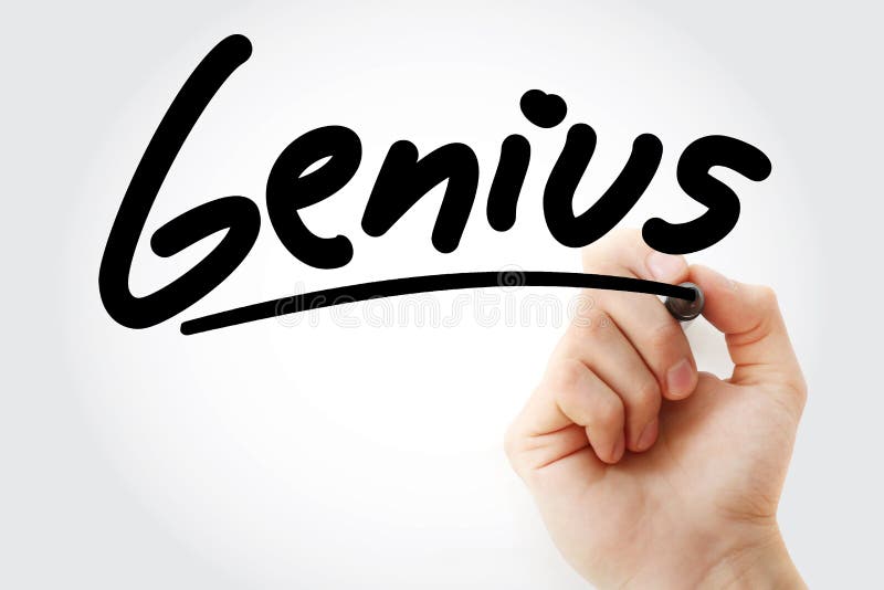 Hand Writing Genius with Marker Stock Image - Image of object, graphic ...