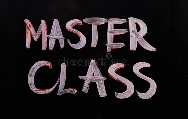 Hand Writing on Glass Master Class Using Brush and Paint Stock Image ...