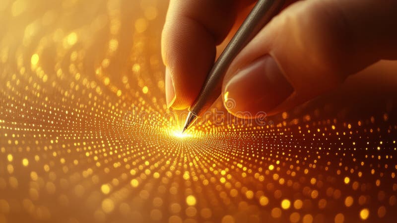 Hand Writing Glowing Digital Dots Stock Photos - Free & Royalty-Free ...
