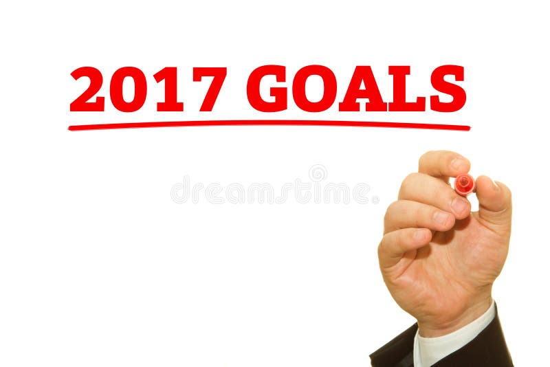 Hand writing 2017 goals stock photo. Image of arrow, management - 82153476