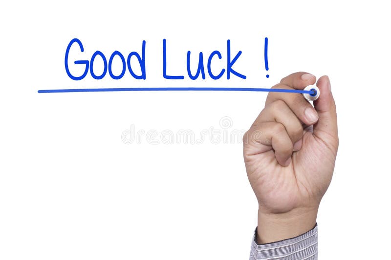 Hand Writing Good Luck stock image. Image of cheerful - 67246965