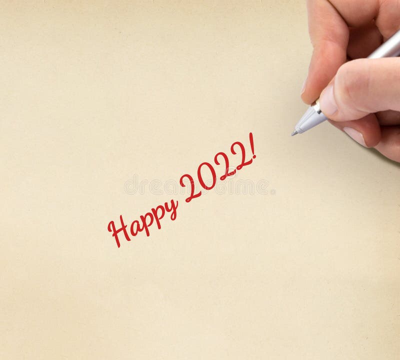 Hand Writing `Happy 2022!` . Stock Image - Image of graphic, attitude ...