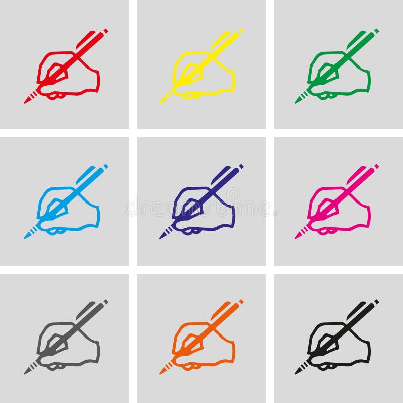 Hand Writing Icon Stock Vector Illustration Flat Design Stock Vector ...