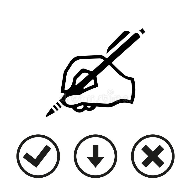 Hand Writing Icon Stock Vector Illustration Flat Design Stock Vector ...