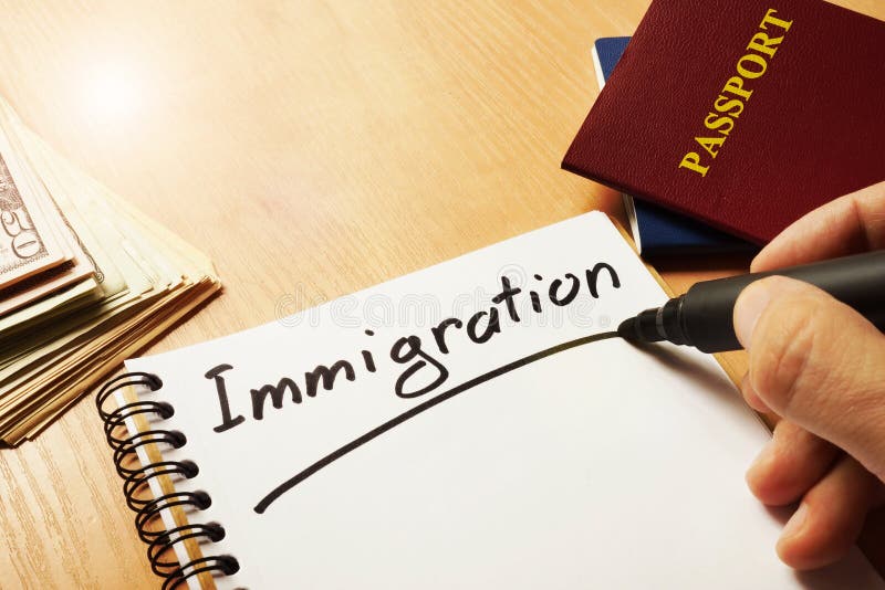 Hand is Writing Immigration. Stock Photo - Image of immigration ...