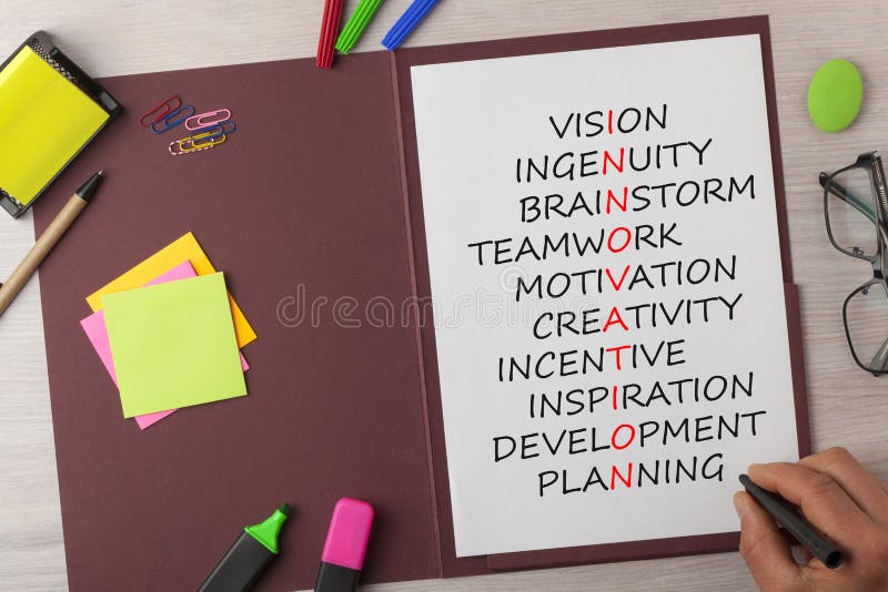 Innovation Writing on Vertical Sheet Stock Image - Image of ingenuity ...