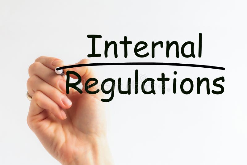 Hand Writing Internal Regulations with Marker, Concept Background Stock ...