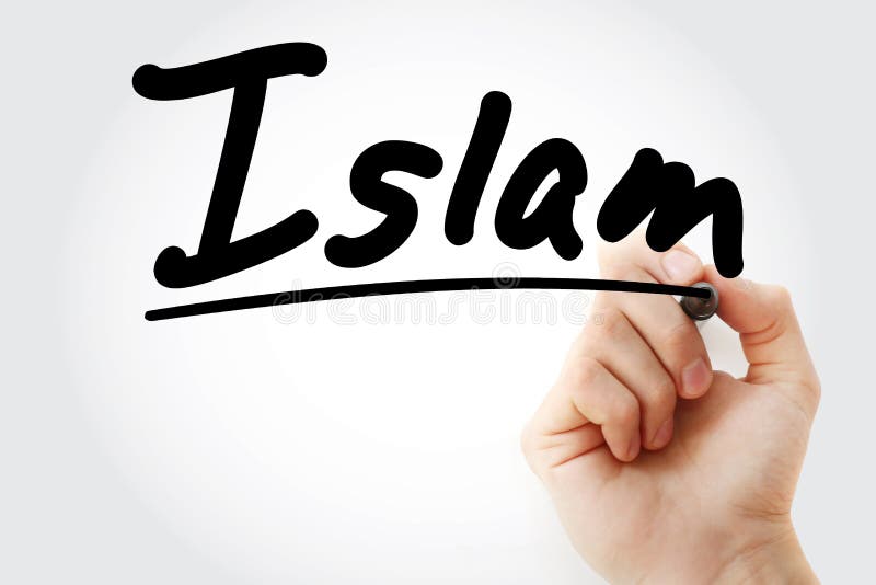 Hand Writing Islam With Marker Stock Image - Image of dome, arab: 197980707