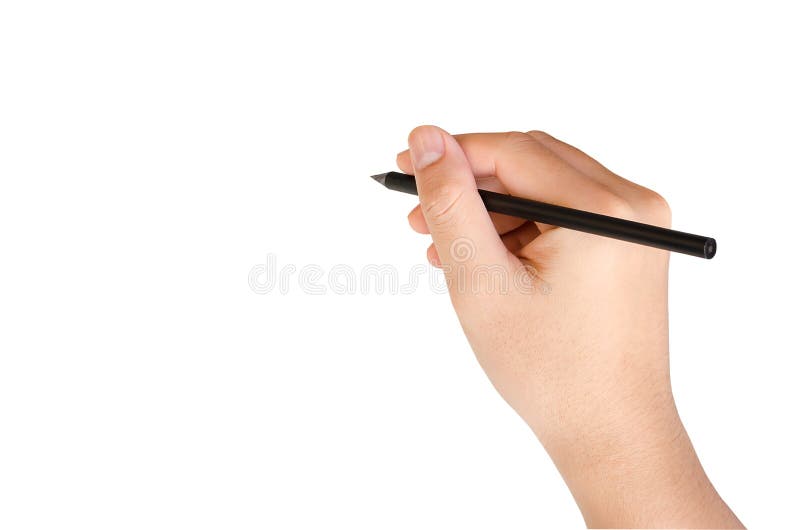 Hand Writing Isolate on White with Clipping Path Stock Image - Image of ...