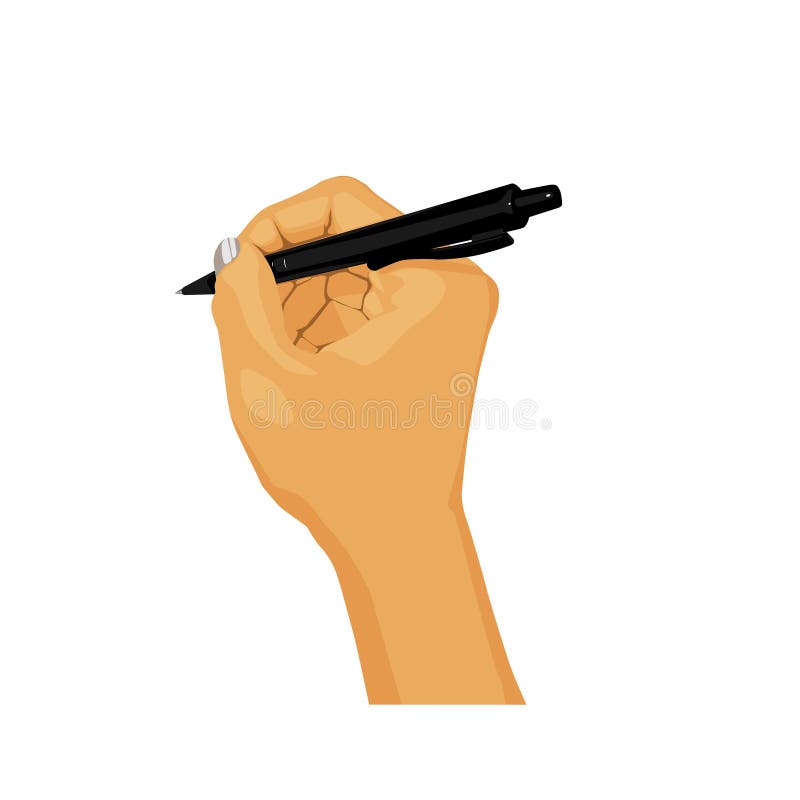 Hand Writing Isolated on White Background. Template Design. Hand Pose ...