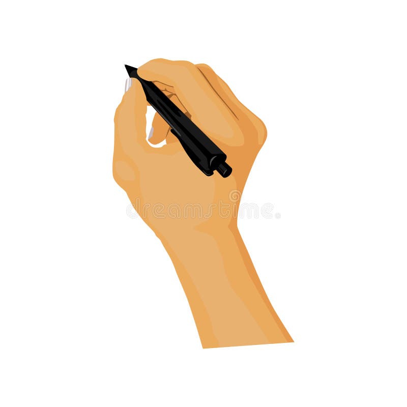 Hand Writing Isolated on White Background. Template Design. Hand Pose ...