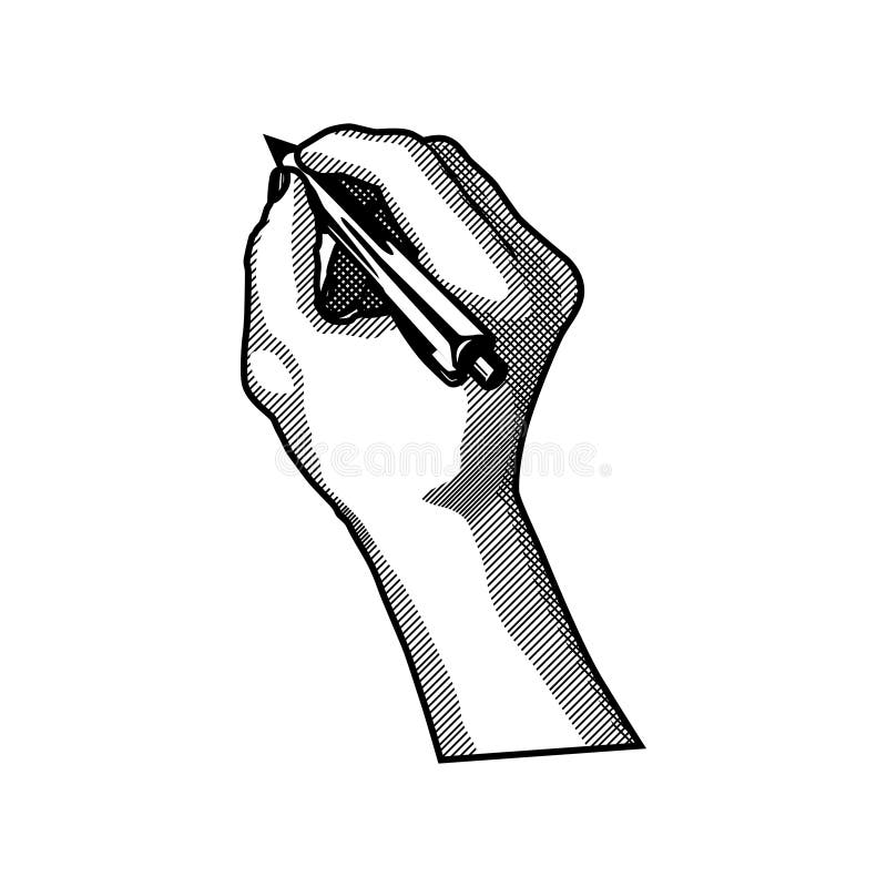 Hand Writing Isolated on White Background. Template Design. Hand Pose ...